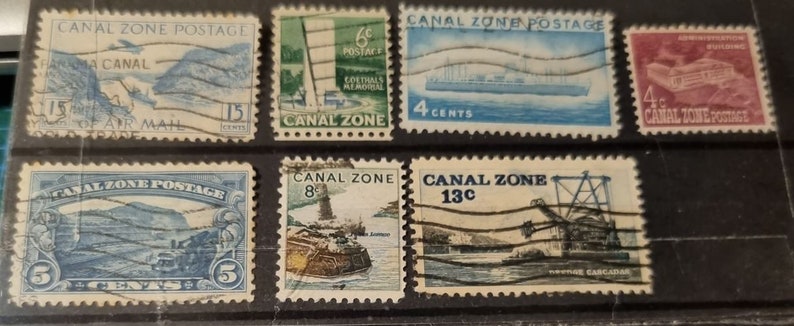 Vintage Canal Zone US Stamps - Etsy