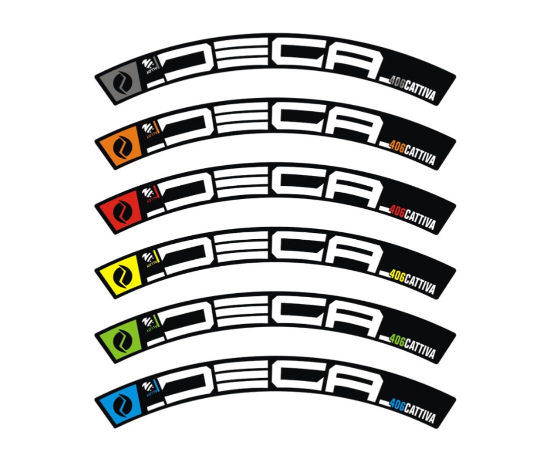 Deca 8pcs Bike Rim Decal Stickers High Quality Durable for Bike Wheel ...