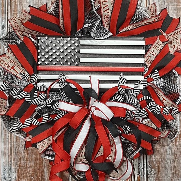 Firefighter Wreath - Etsy
