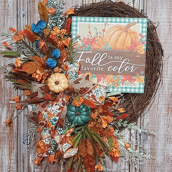 Teal Fall Decor - Etsy