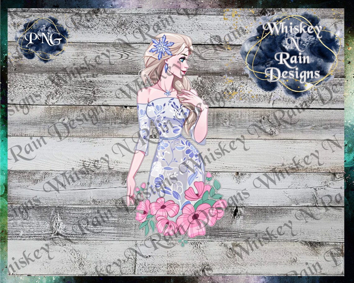 Elsa PNG Sublimation Waterslide Watercolor Printable - Etsy
