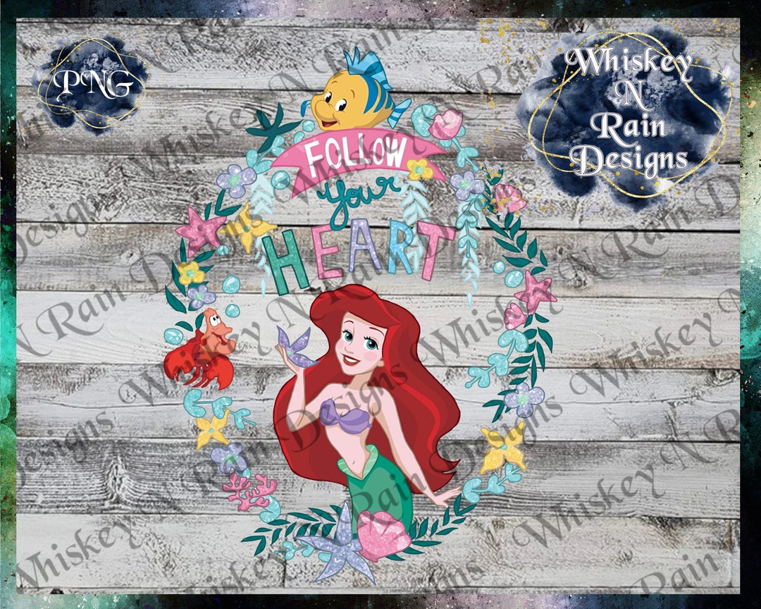 Ariel Princess Follow Your Heart, PNG, Waterslide, Watercolor ...