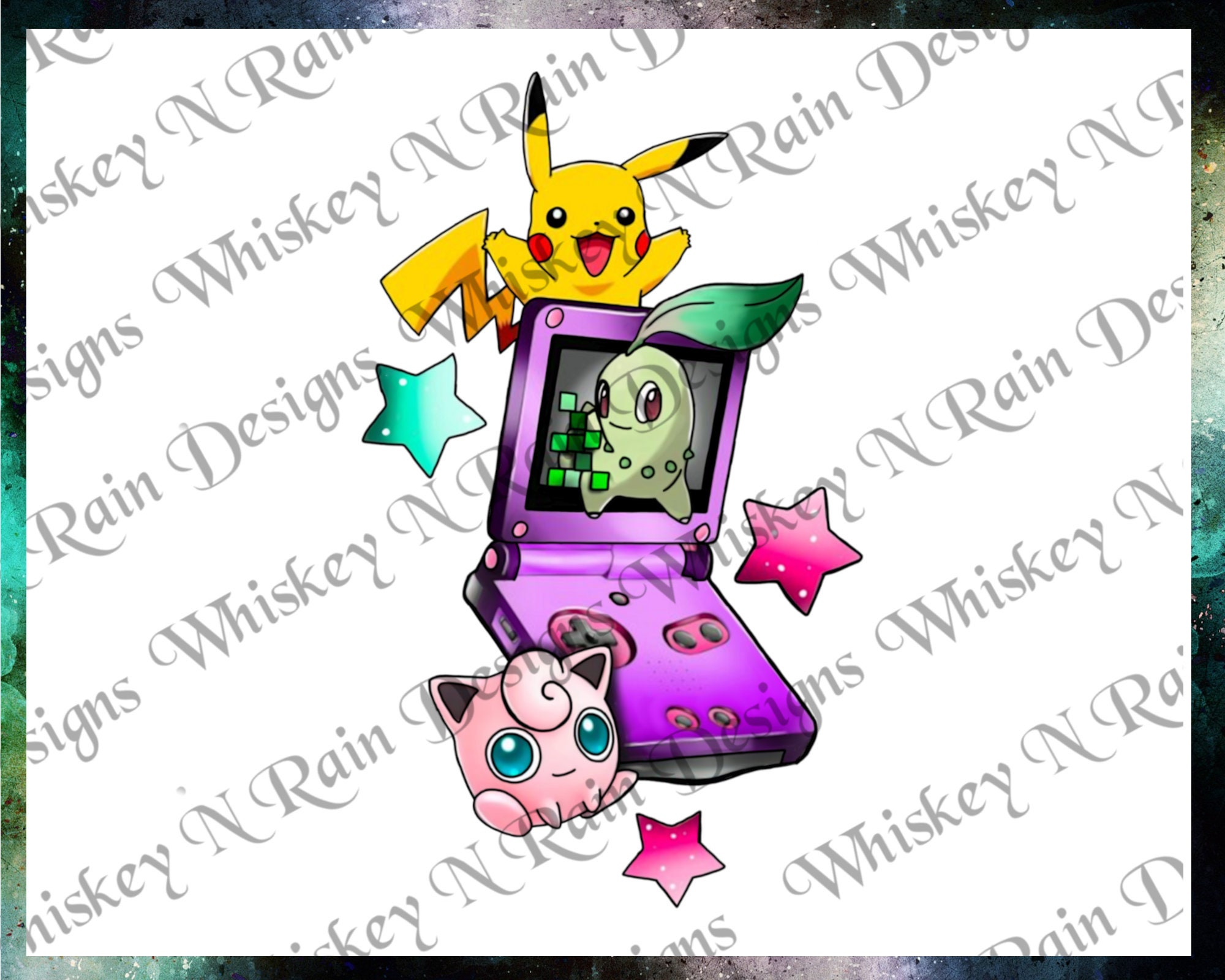 Pokemon Gameboy PNG Sublimation Waterslide Watercolor - Etsy