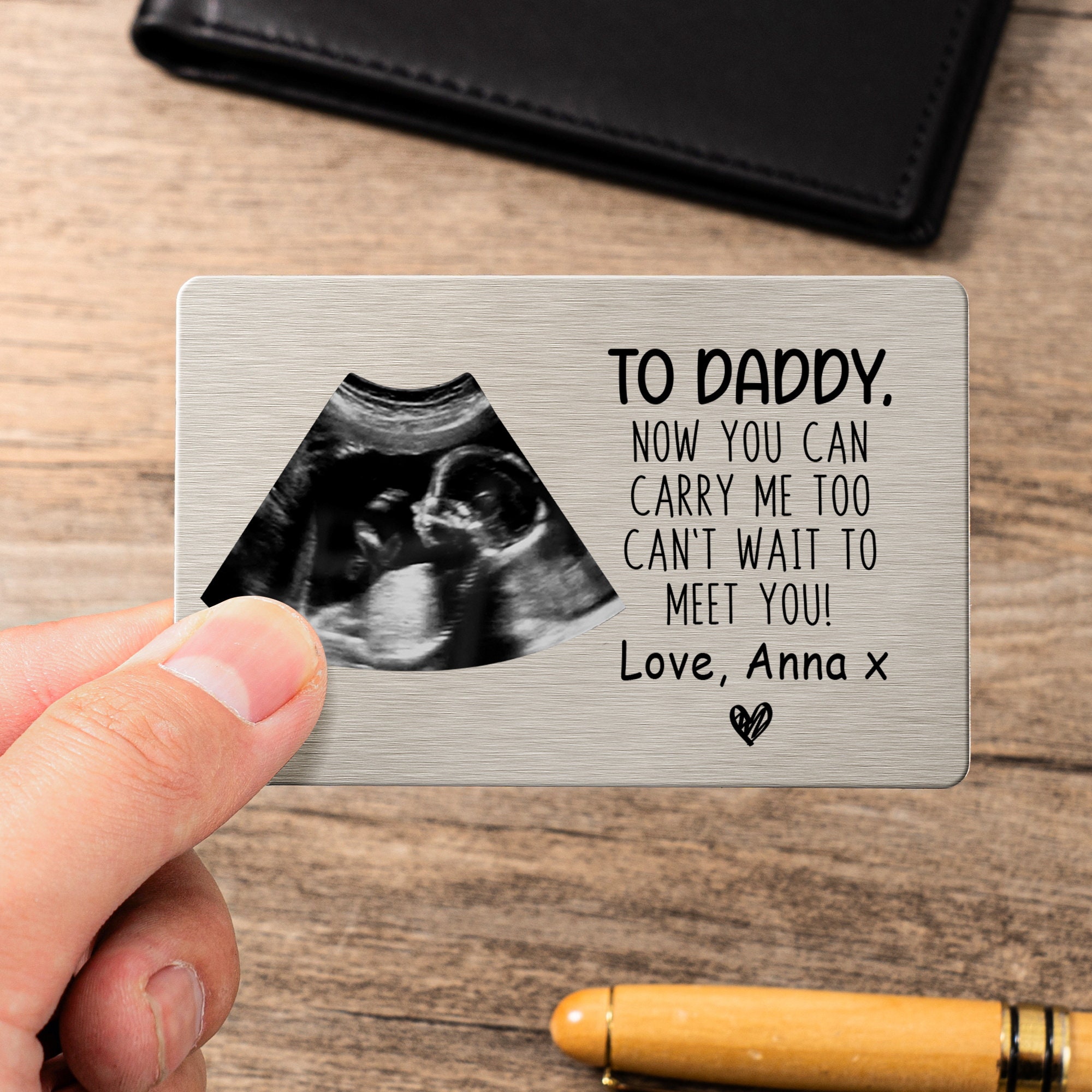 Custom Ultrasound Photo Wallet Card, New Baby Sonogram Gift, I Can't ...