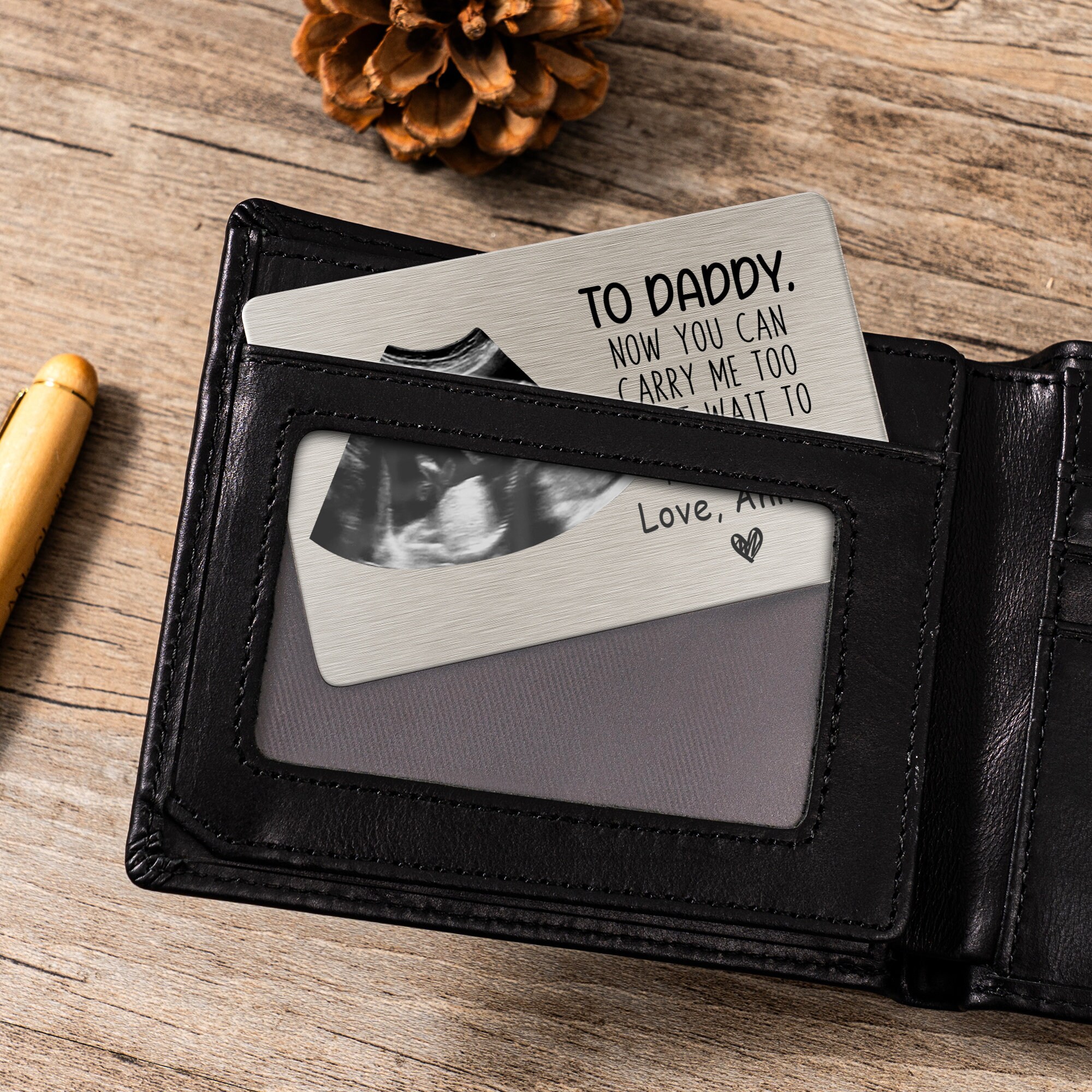 Custom Ultrasound Photo Wallet Card, New Baby Sonogram Gift, I Can't ...