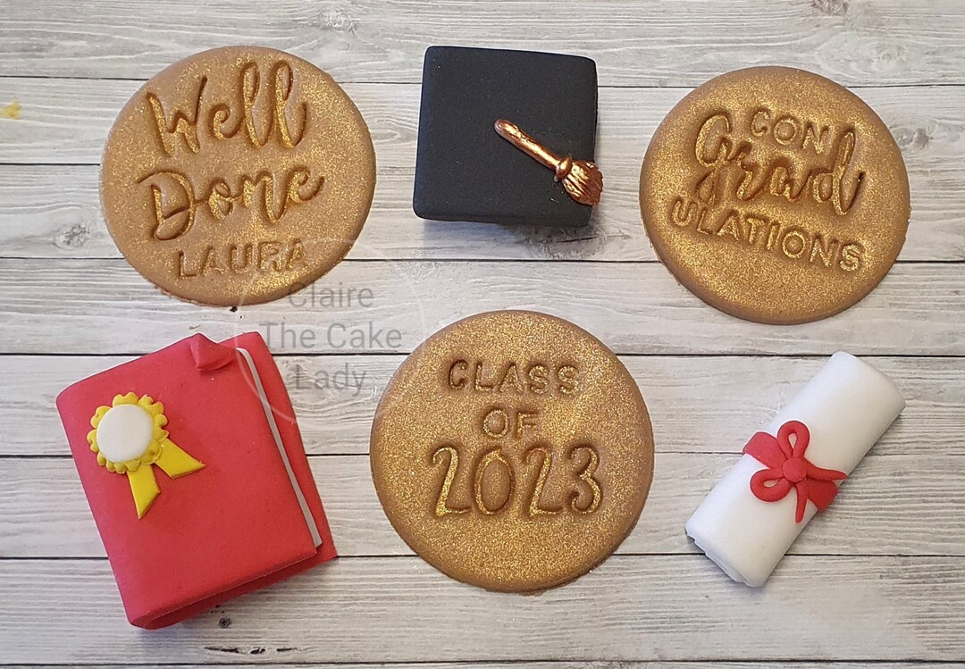 100% Edible Handmade Graduation Well Done Cupcake Toppers X 6 ...