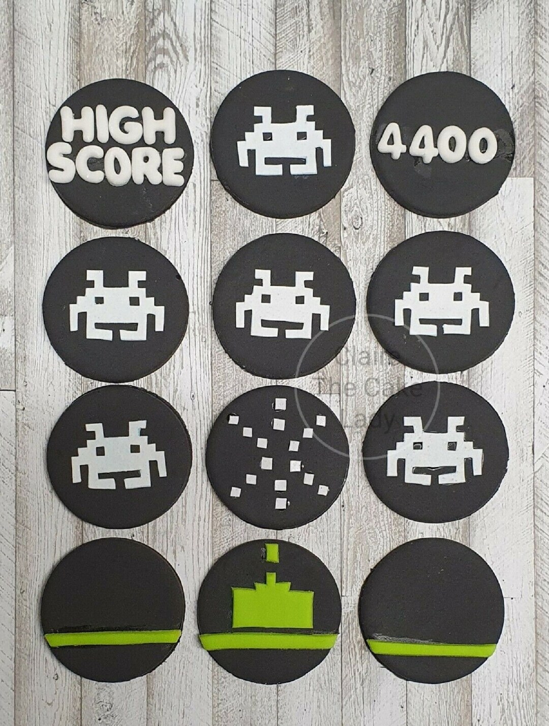 Handmade 100% Edible Space Invaders Cake Cupcake Toppers X 12 - Etsy UK