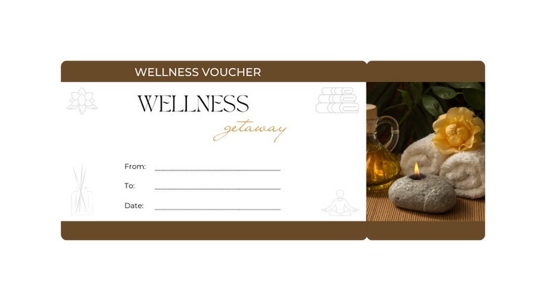 Wellness Voucher Template to Print and Write Yourself, Voucher as a ...