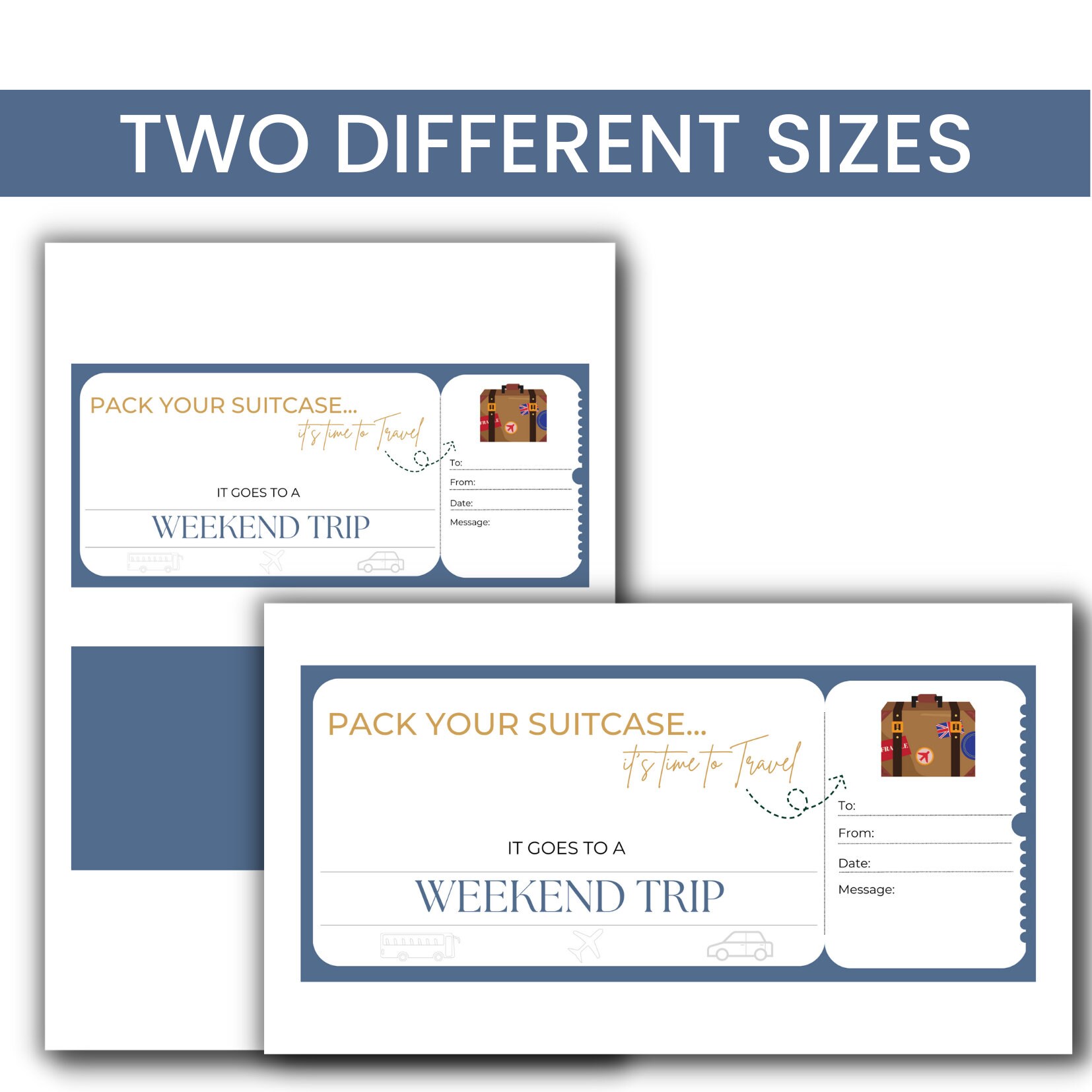 Personalized Travel Voucher Weekend Trip | Weekend Getaway Travel ...