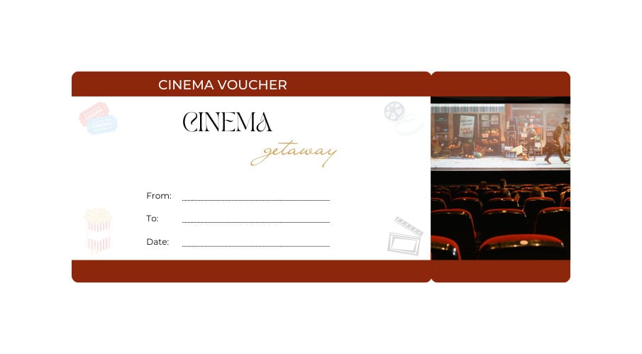 Cinema Voucher Template to Print and Write Yourself, Voucher as a Quick ...
