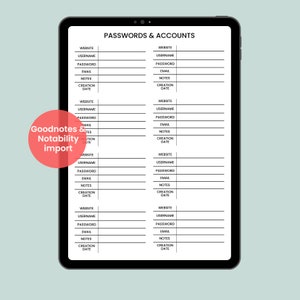 Password Tracker Printable | Password Log | Password Keeper | Password ...