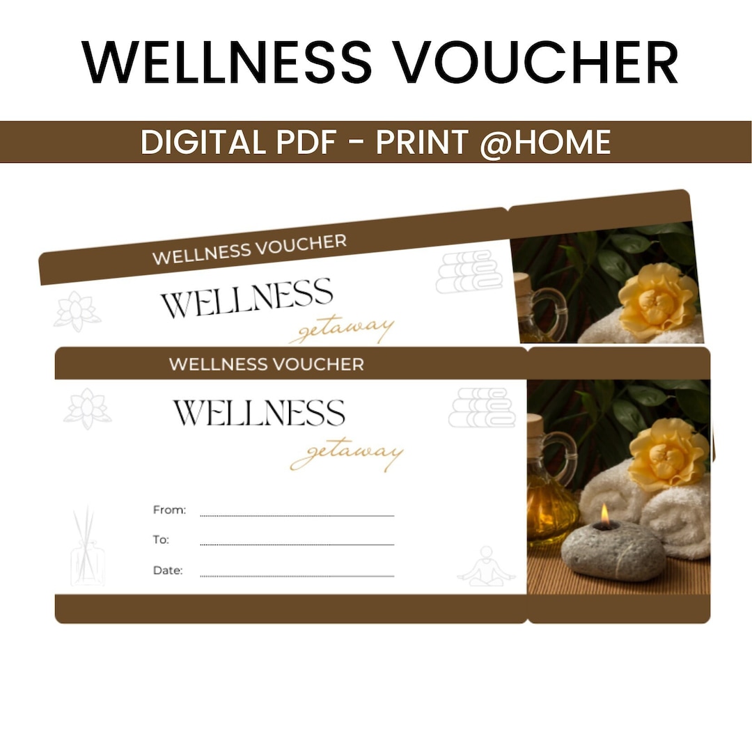 Wellness Voucher Template to Print and Write Yourself, Voucher as a ...