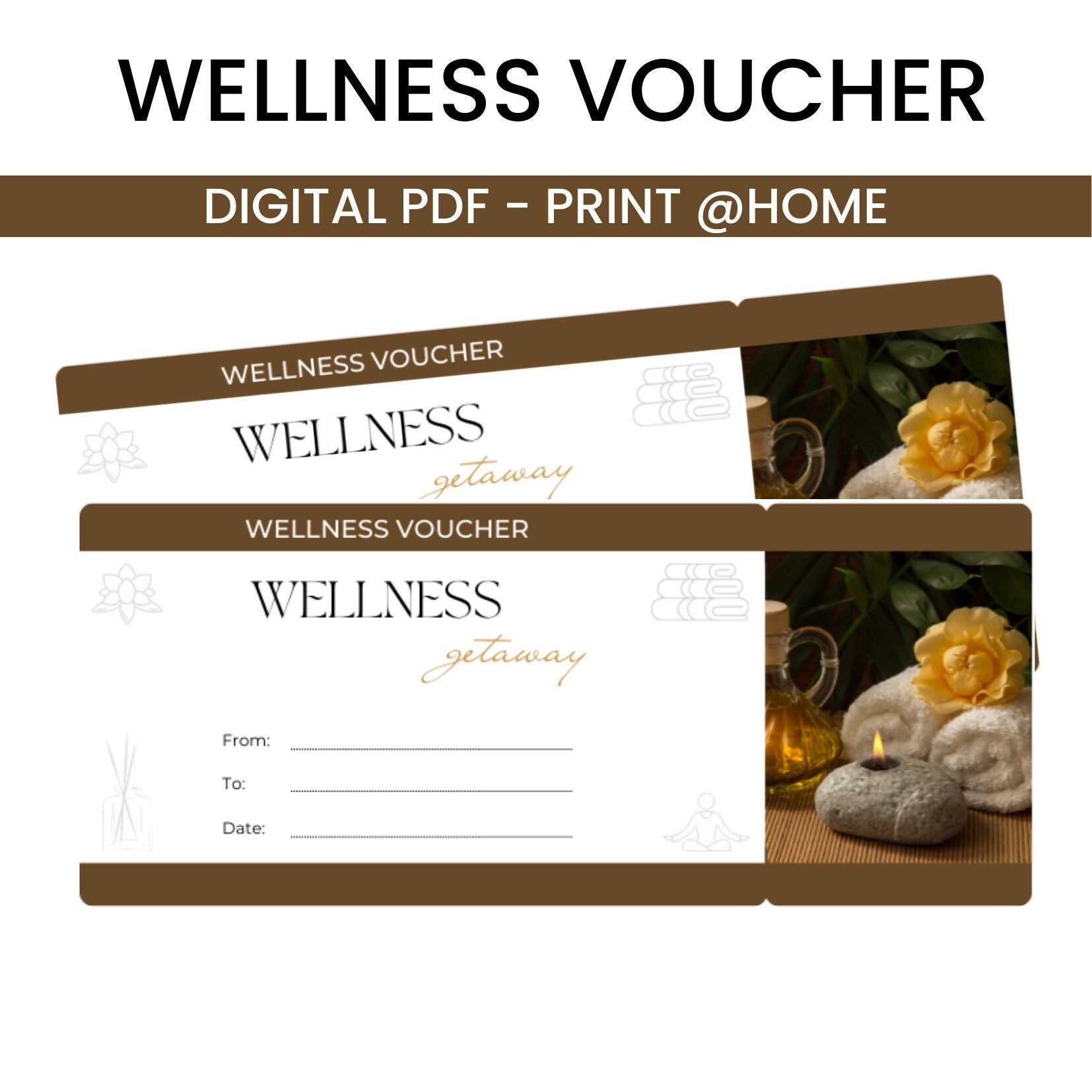 Wellness Voucher Template to Print and Write Yourself, Voucher as a ...