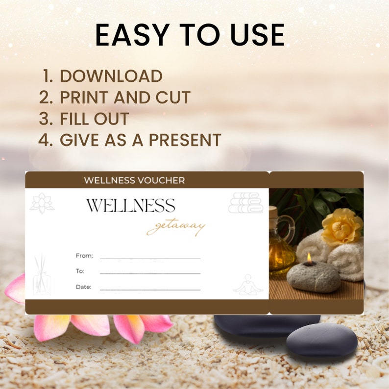 Wellness Voucher Template to Print and Write Yourself Voucher - Etsy
