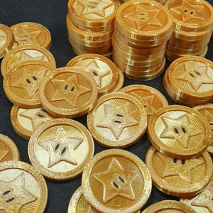 1.5 Inches Super Mario *STAR* Coins *fanart* | Gift Idea | Treasure ...