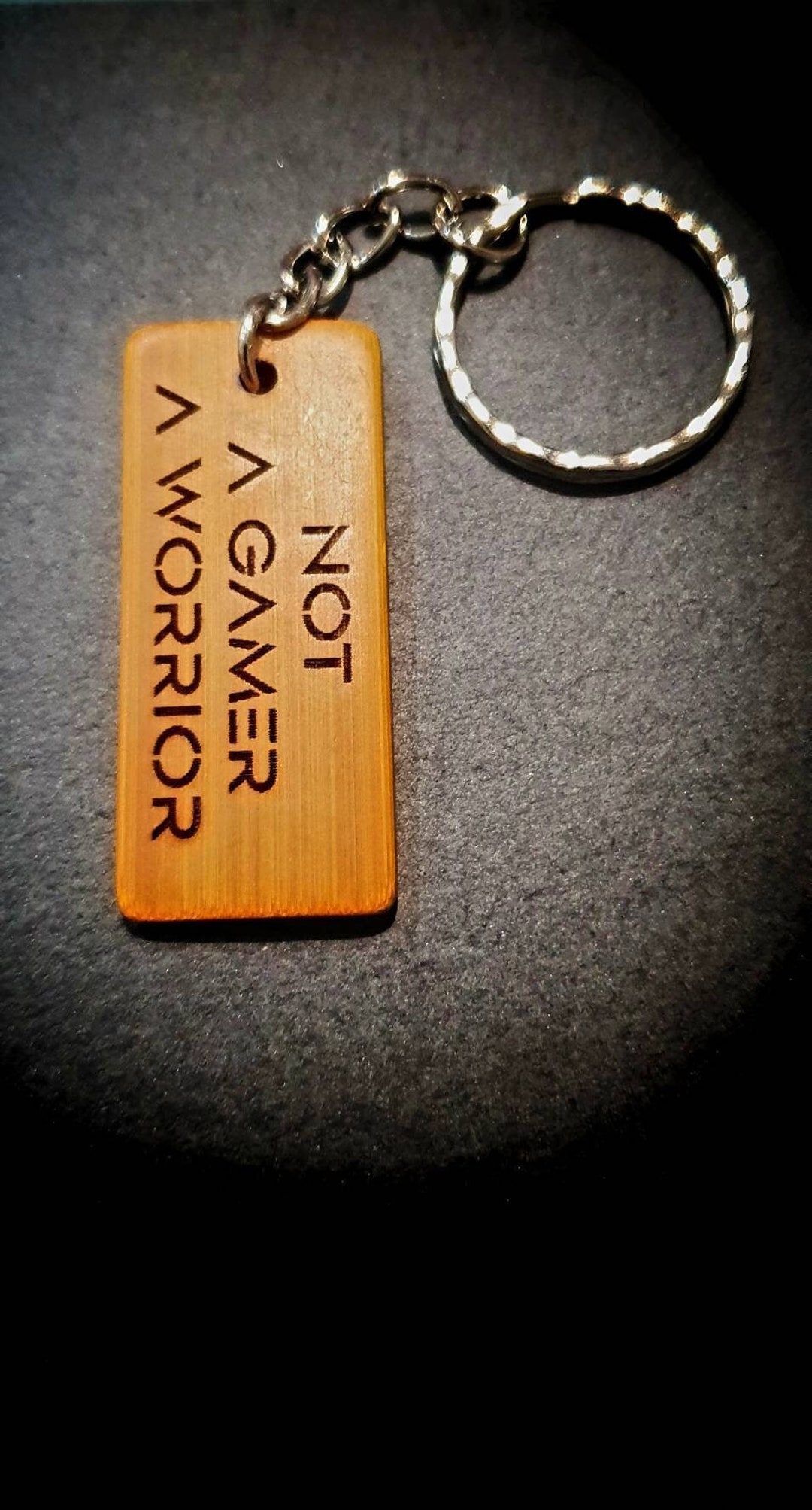 NOT A GAMER, A WARRIOR >>keychains for Gamers Made From Sustainable Bamboo