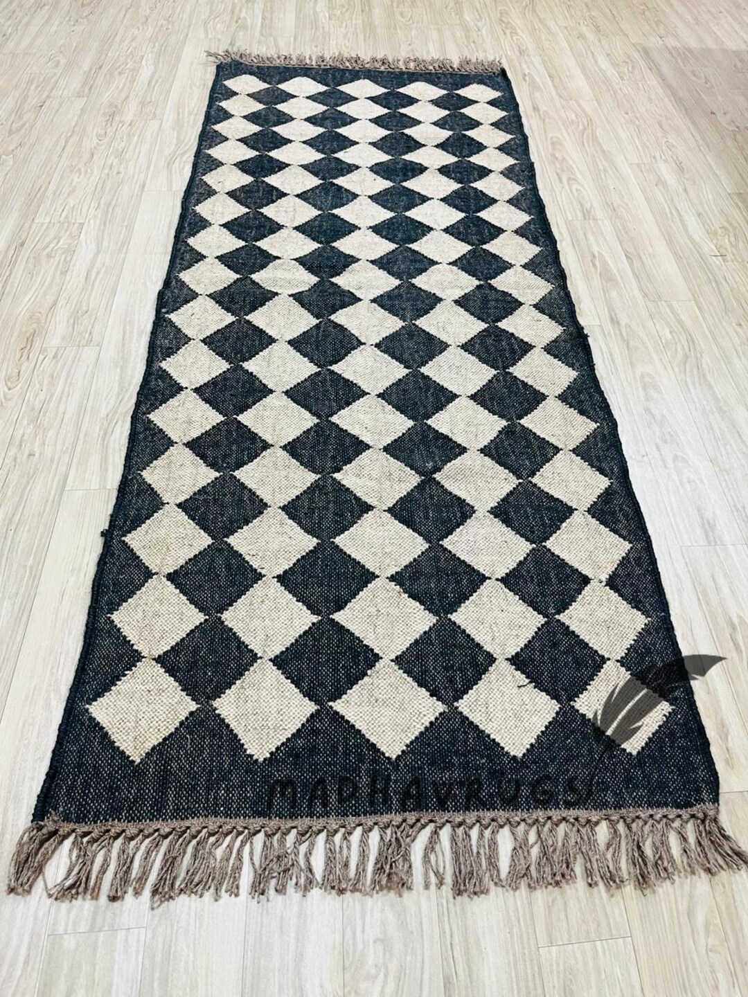 Wool Jute Runner, Handmade Runner, Wool Jute Rug, Kilim Runner, Jute ...