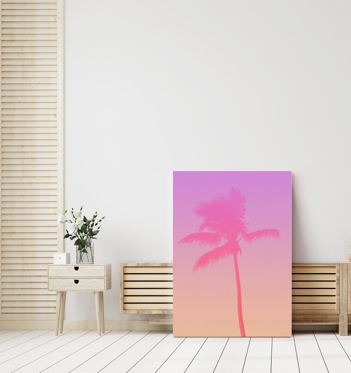 Pink Palm Tree Printable, Palm Tree Print, Retro, Tropical Wall Art ...