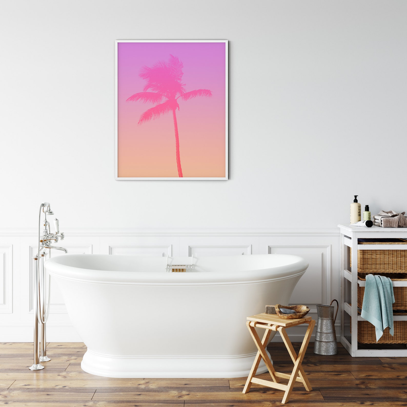 Pink Palm Tree Printable, Palm Tree Print, Retro, Tropical Wall Art ...