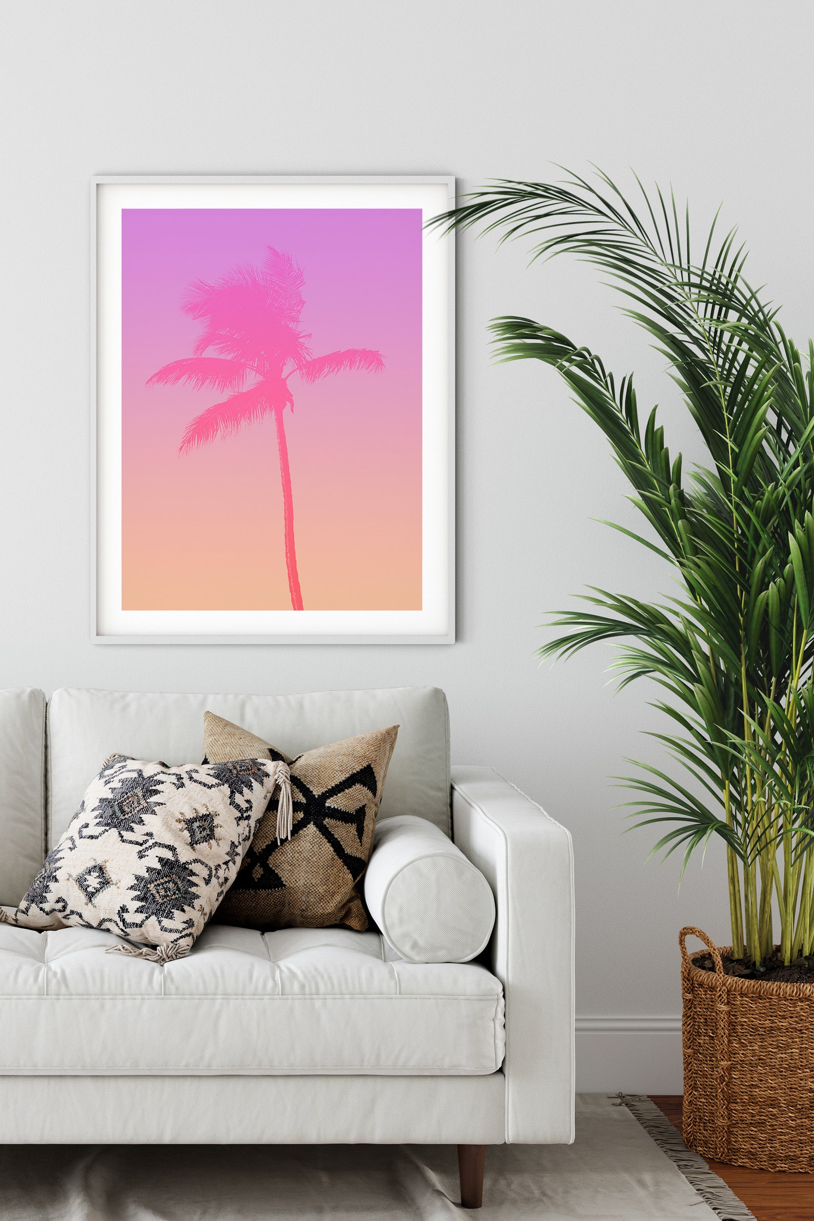 Pink Palm Tree Printable, Palm Tree Print, Retro, Tropical Wall Art ...