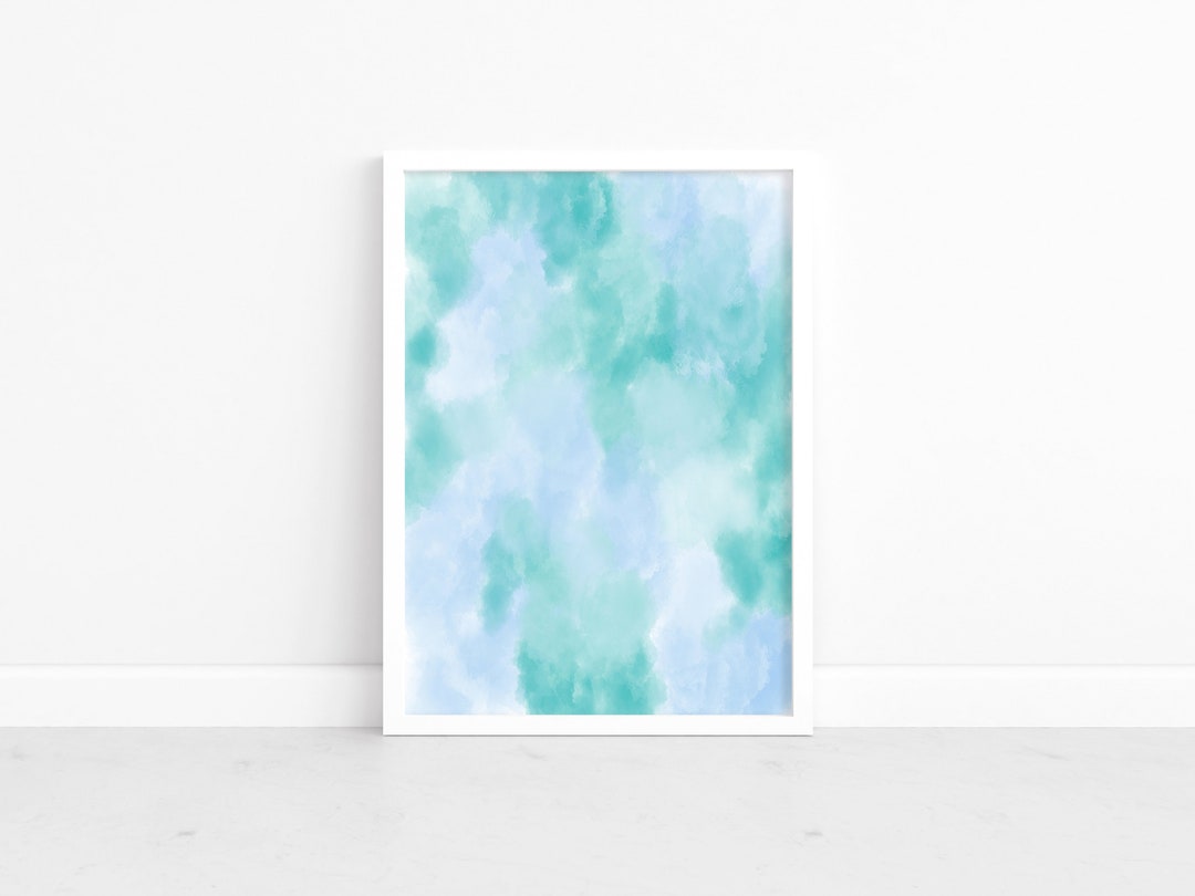Aqua Abstract Art Print, Abstract Prints, Digital Print, Printable Wall ...