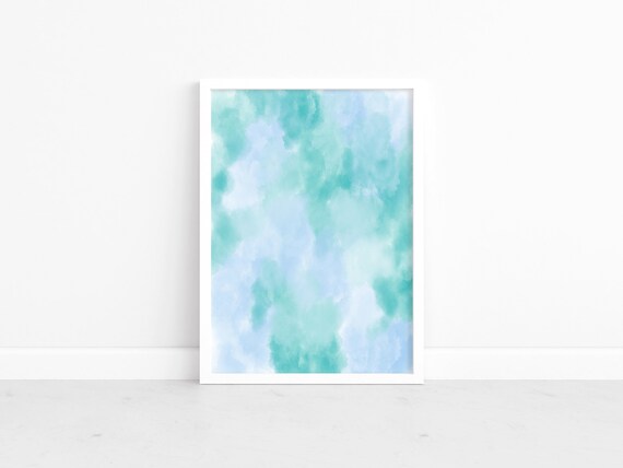 Aqua Abstract Art Print Abstract Prints Digital Print | Etsy