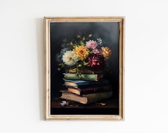 Spring Decor Wildflower Print Moody Spring Wall Art Dark Academia Decor ...