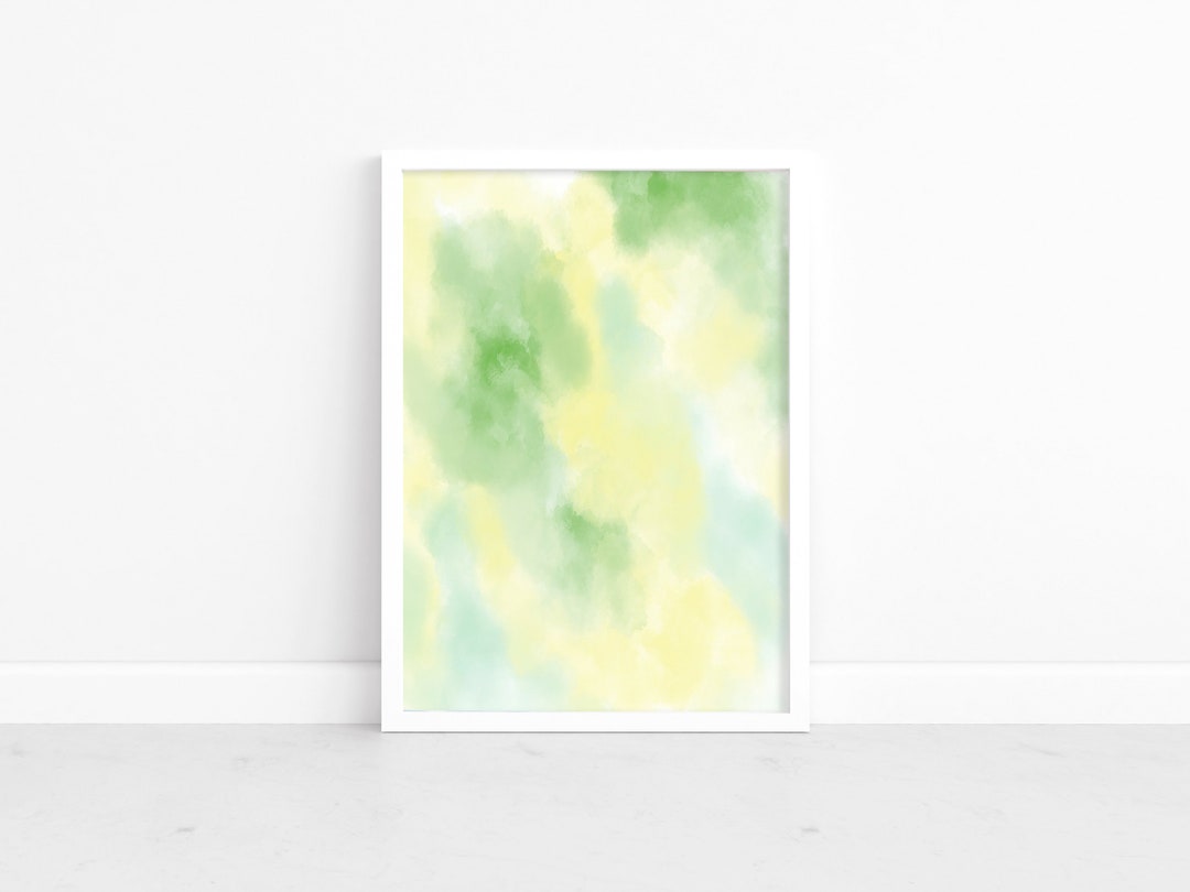 Lime Green Abstract Art Print: Modern Minimalist Decor (digital ...