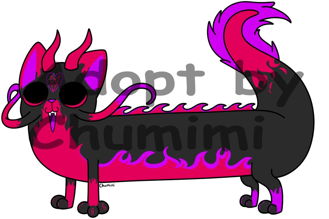 Looooooong Demon Kitty Dragon Adoptable Fursona OC - Etsy