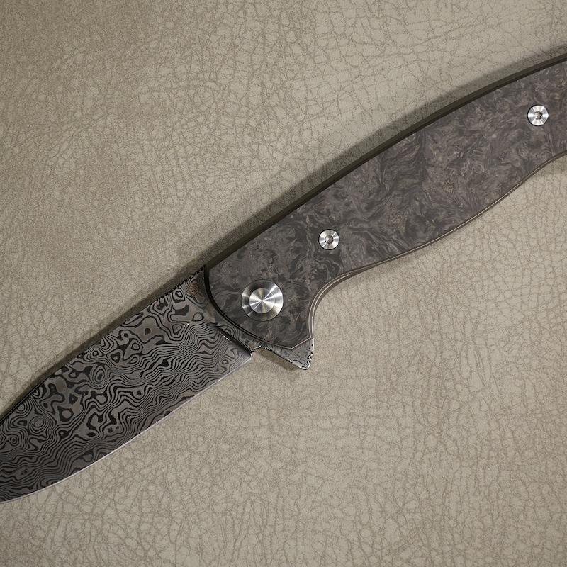 Titanium Damascus Knife - Etsy