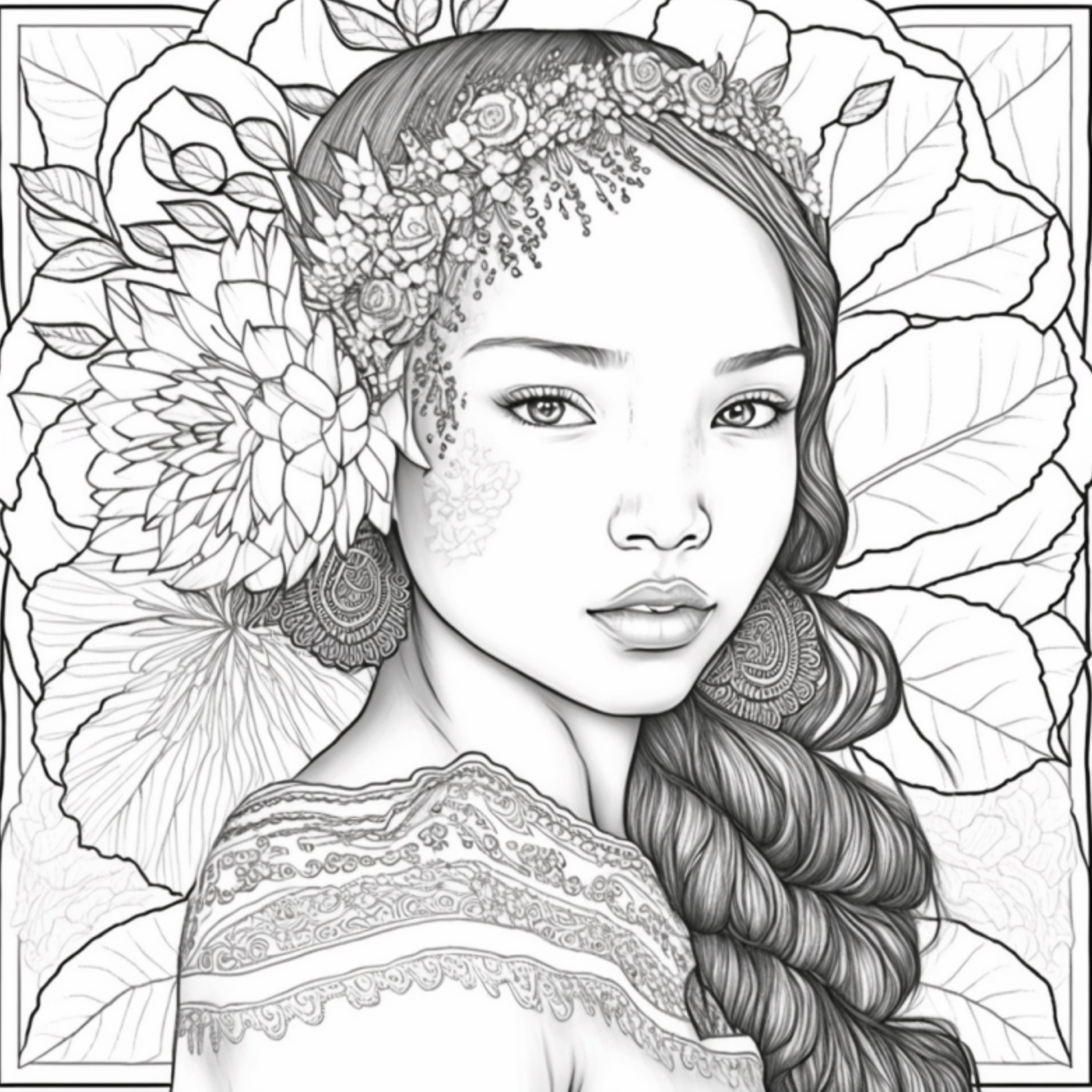 Pop Art and Mandalas Inspired 5 Coloring Pages of Filipina Women - Etsy