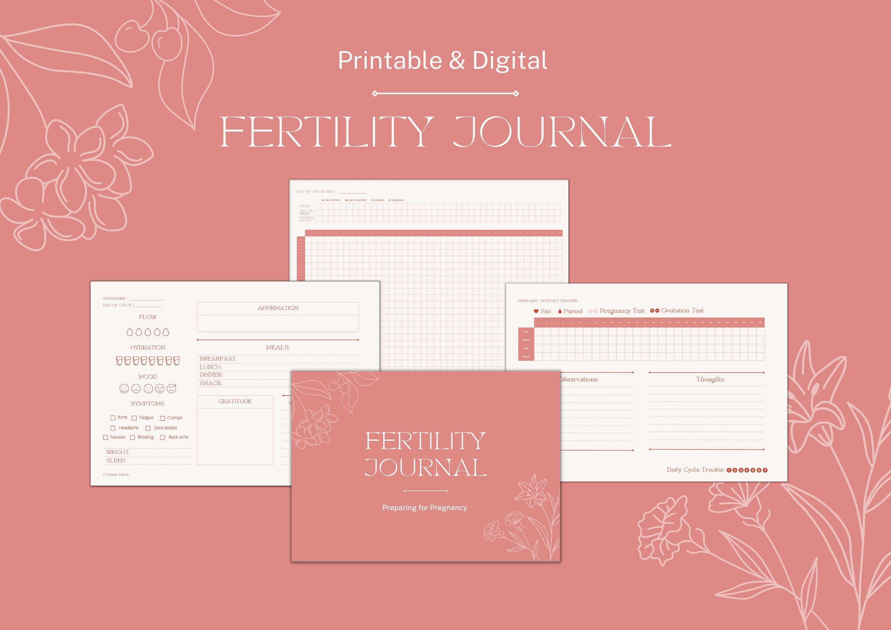 Fertility Journal | Printable and Digital Planner - Etsy