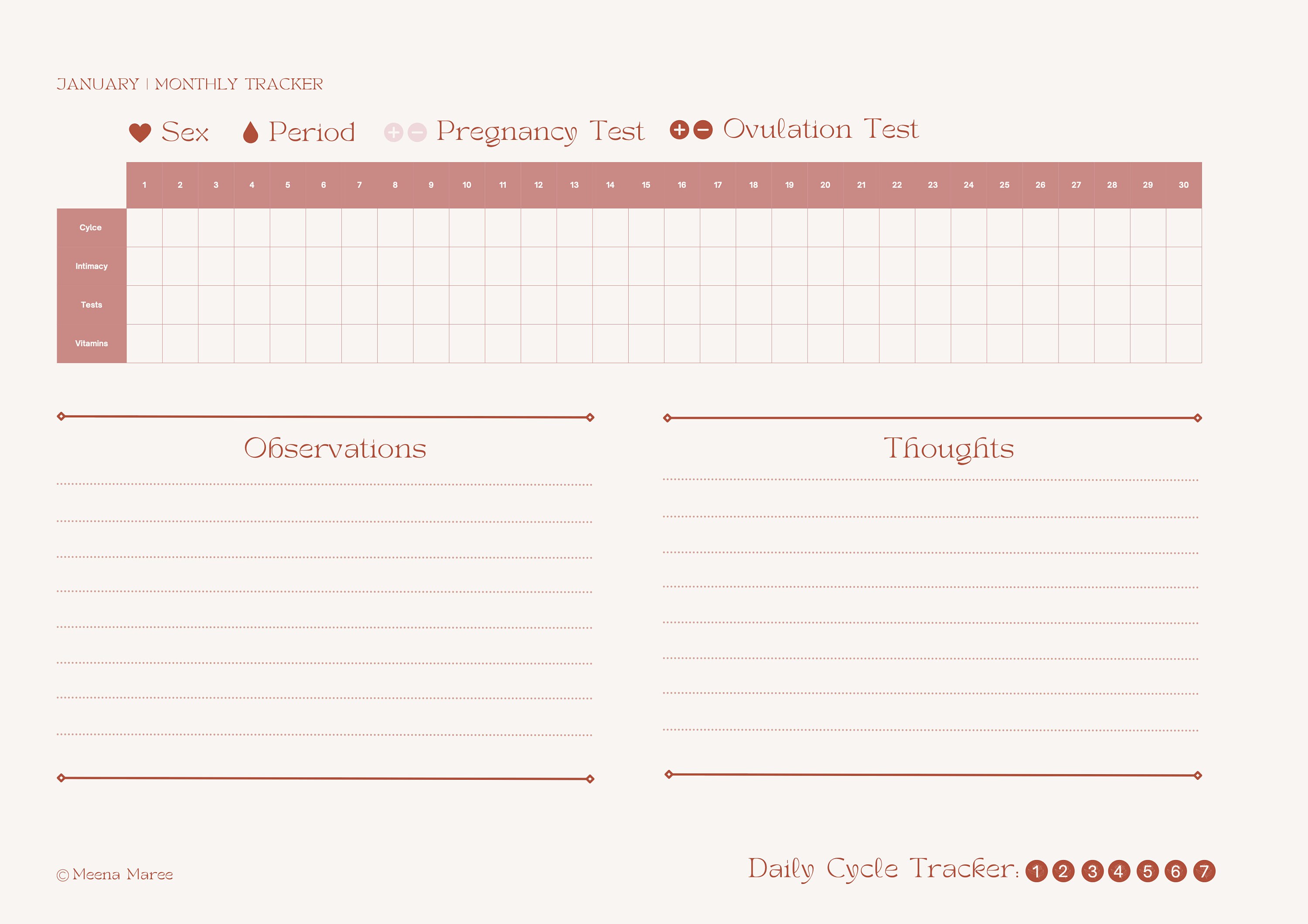 Fertility Journal Printable and Digital Planner - Etsy