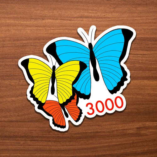 Butterfly 3000 Vinyl Sticker - Etsy