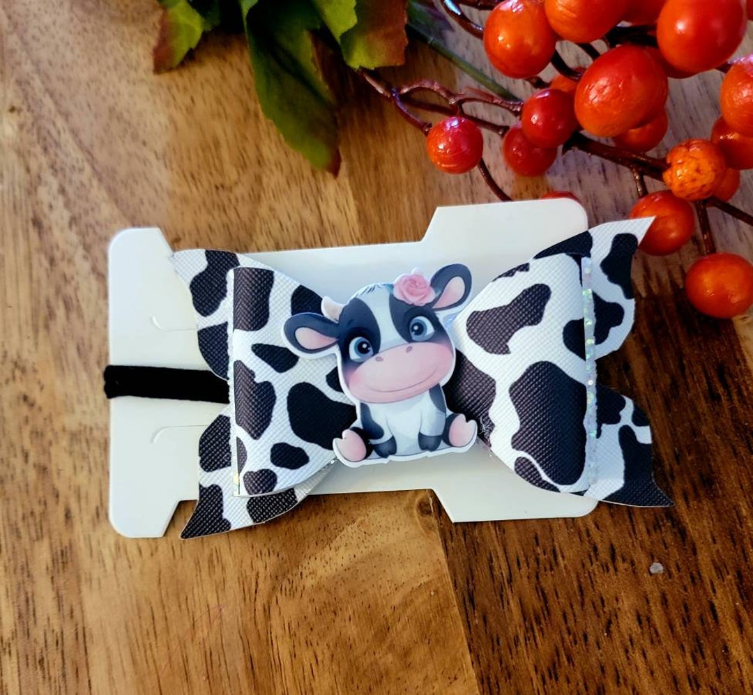 Love You to the "moo" and Back Cow Bow - Etsy