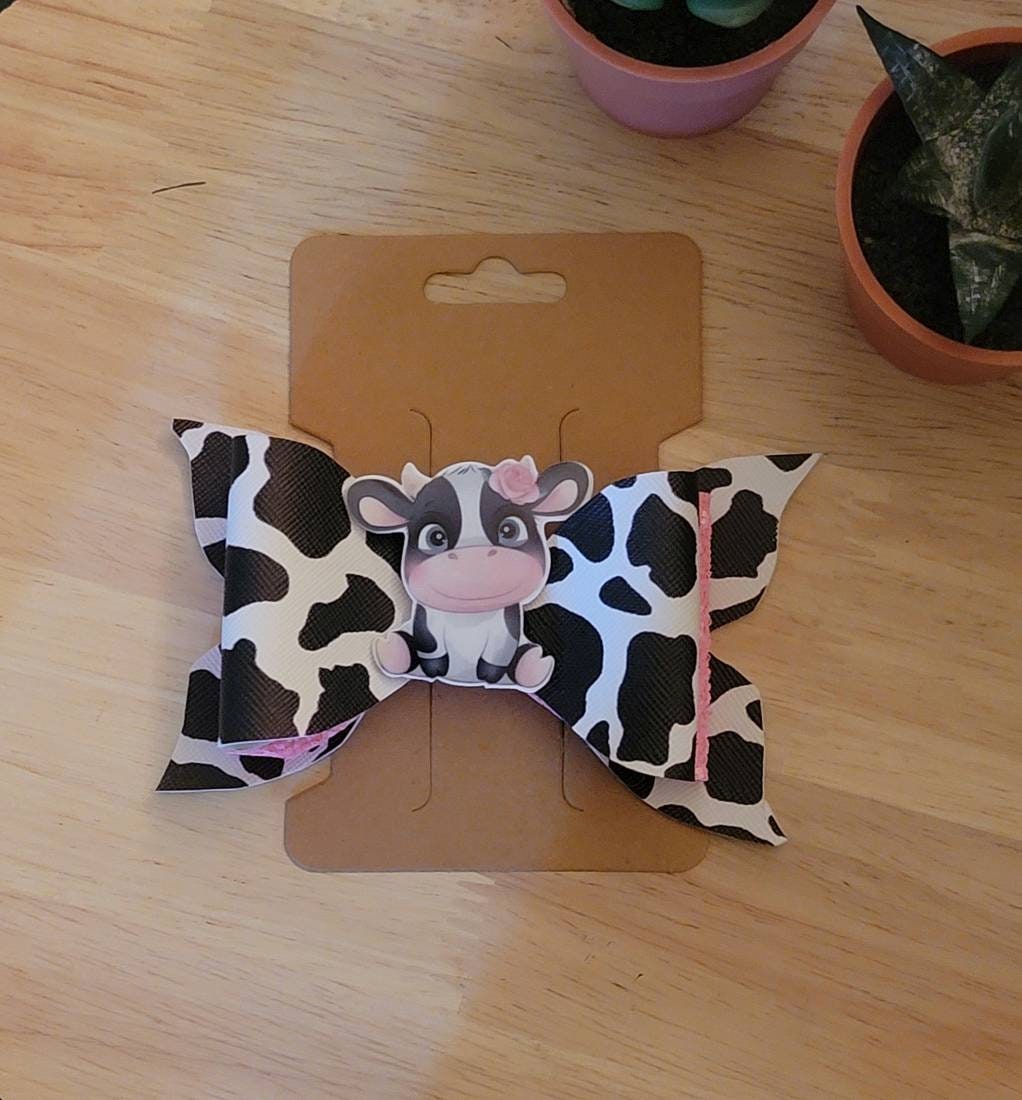Love You to the moo and Back Cow Bow - Etsy