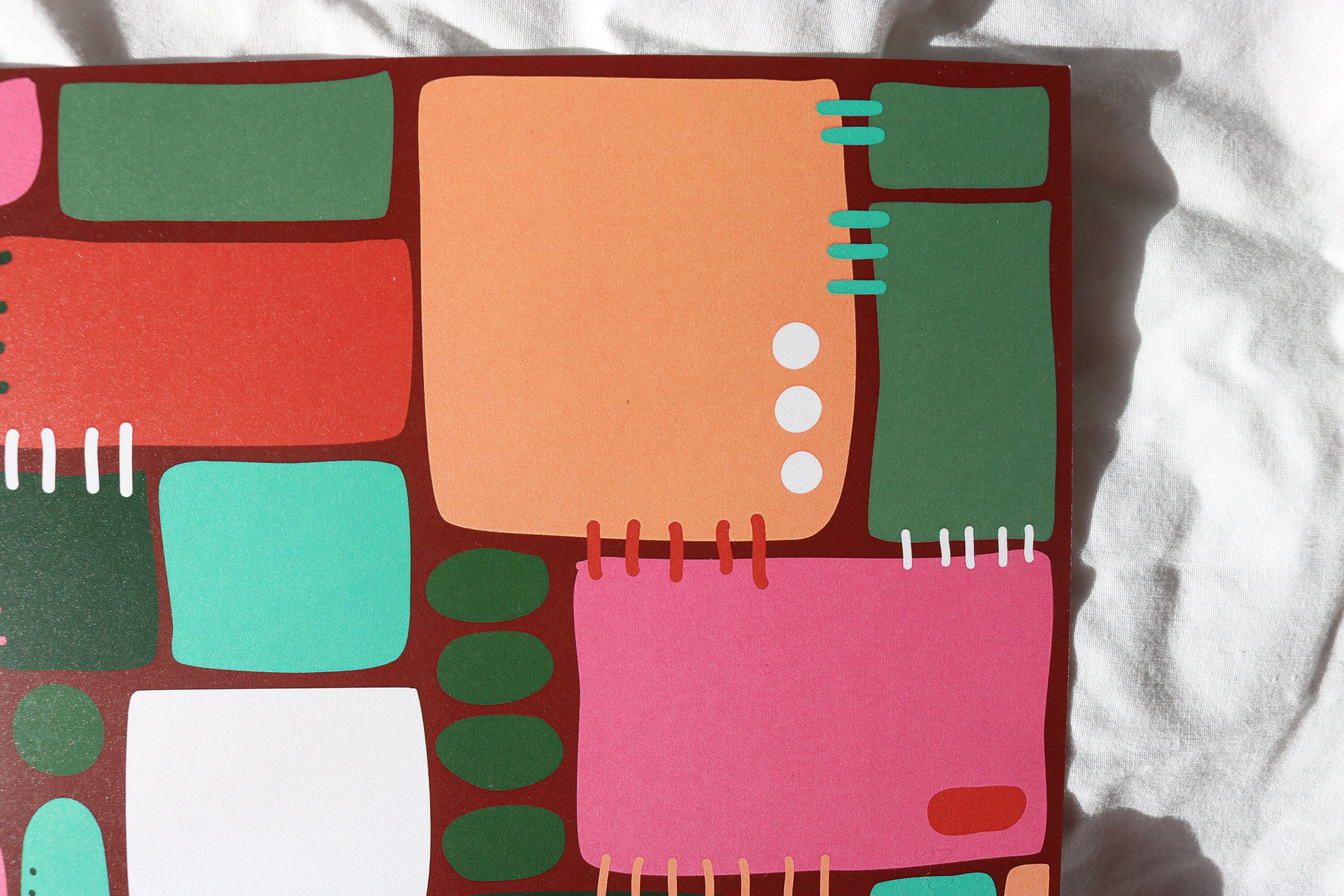 Patchwork Digital Art Print, Warm Colours or Earth Tones, 10 X 8 Inches ...