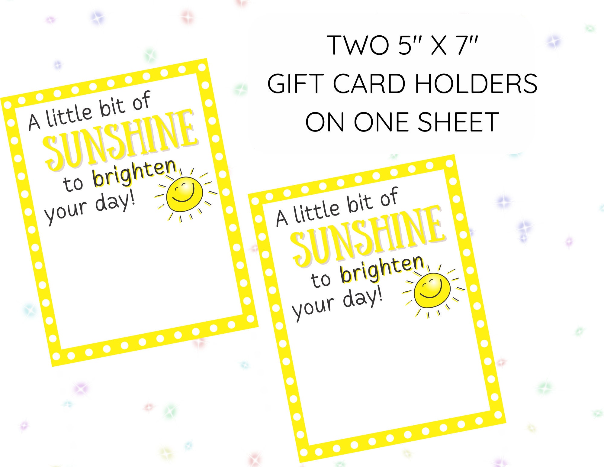 Sunshine Gift Card Holder: Printable Appreciation Tag (digital Download ...