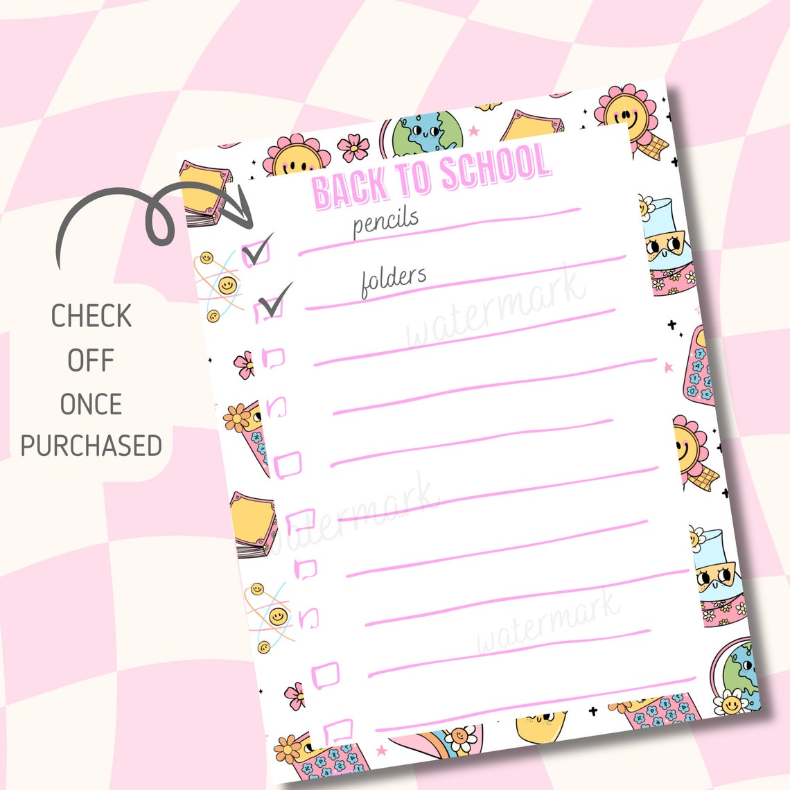 Back to School Supply List Digital Printable for Teachers Back to ...