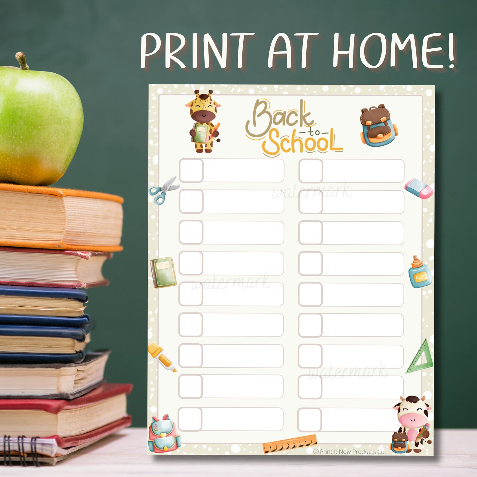 Back to School Check List Back to School Supply Checklist Digital Back ...