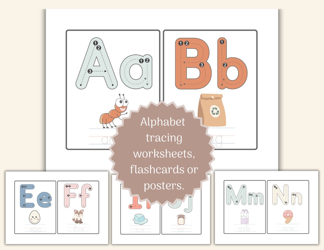 Alphabet Cards for Kids Letter Tracing Educational Preschool Learning ...