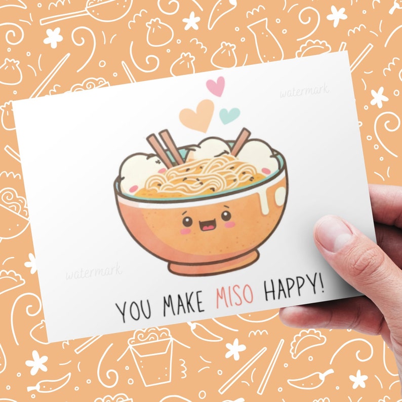 You Make miso Happy Printable Card Funny Food - Etsy