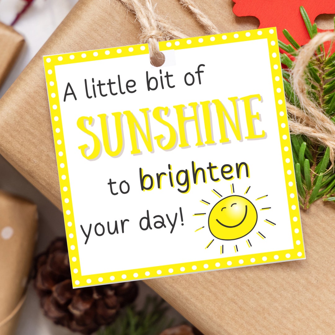 Sunshine Gift Tags: Printable Teacher Appreciation Hang Tags (digital ...