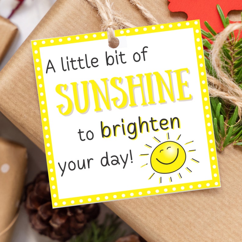 Sunshine Gift Tags: Printable Teacher Appreciation Hang Tags (digital ...