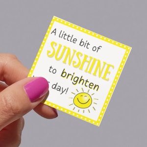 Sunshine Gift Tags: Printable Teacher Appreciation Hang Tags (digital ...