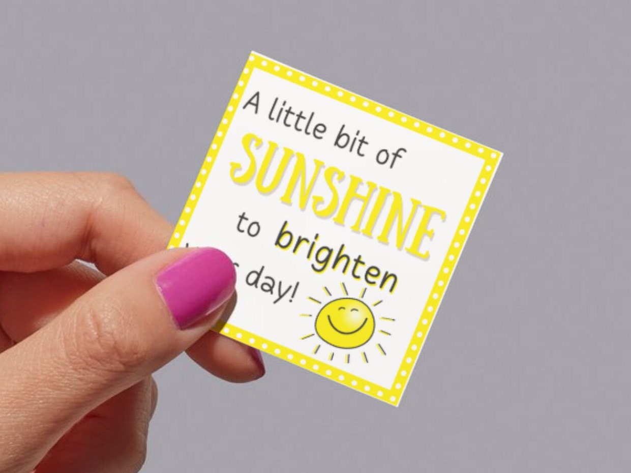Sunshine Gift Tags: Printable Teacher Appreciation Hang Tags (digital ...