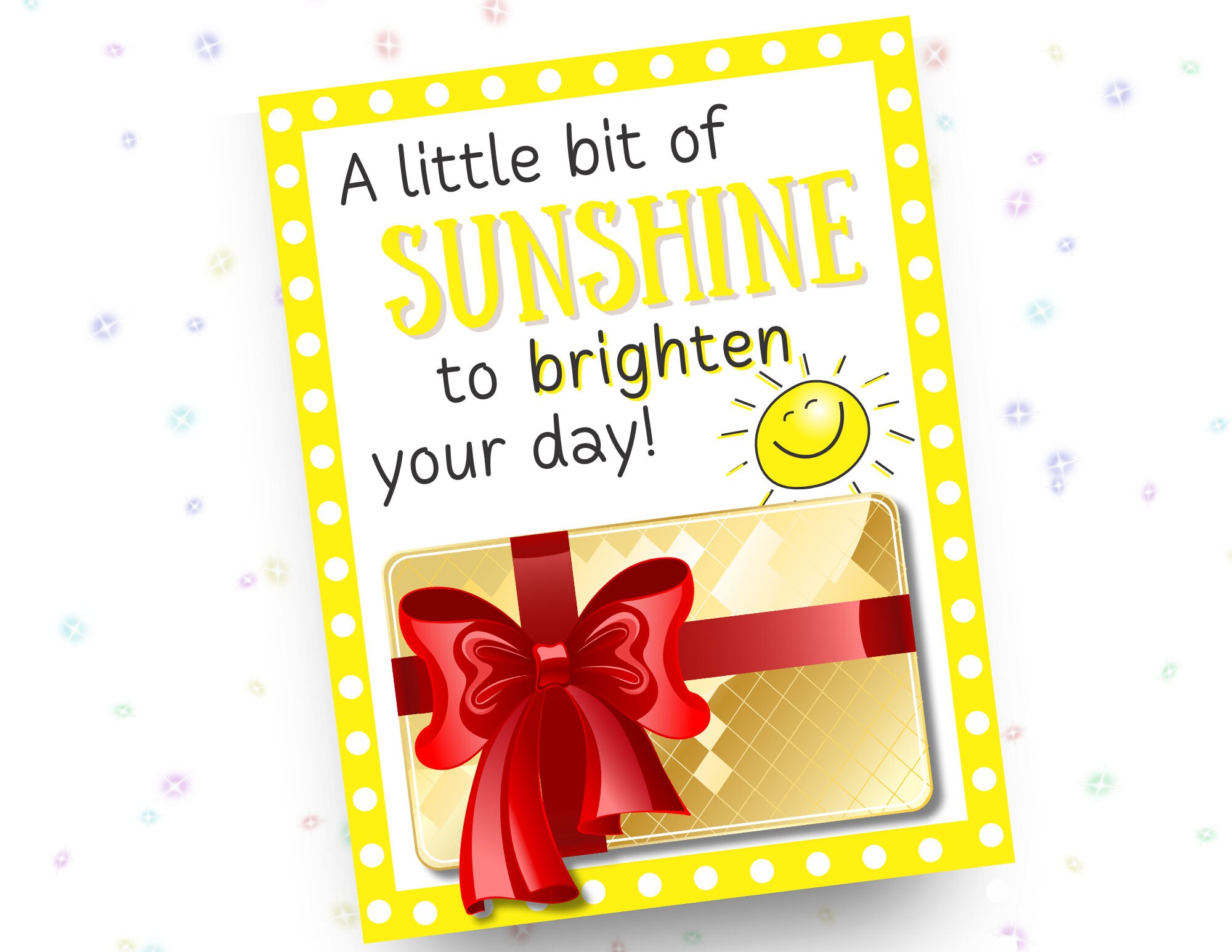 Sunshine Gift Card Holder: Printable Appreciation Tag (digital Download ...