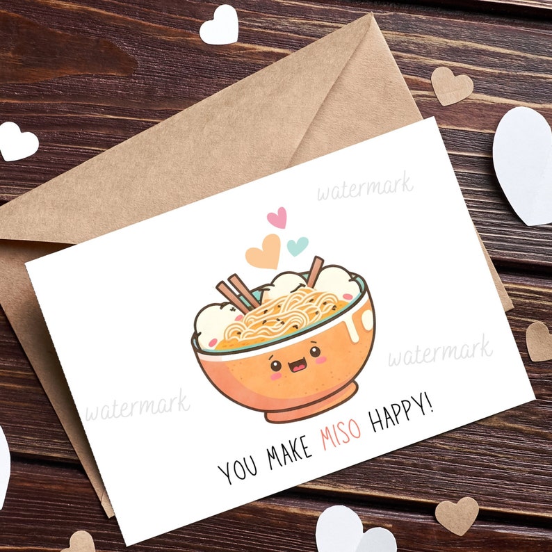 You Make miso Happy Printable Card Funny Food - Etsy
