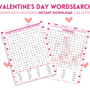 4 Printable Valentine's Day Word Search Puzzles | Be My Valentine ...