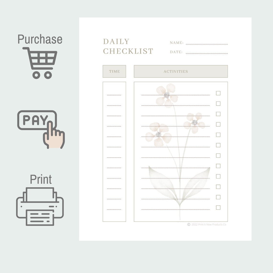 Daily Checklist Stay Organized Work at Home Daily Tasks - Etsy
